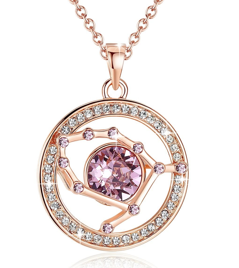 Leafael Zodiac Constellation Crystal Pendant Necklace May June ...