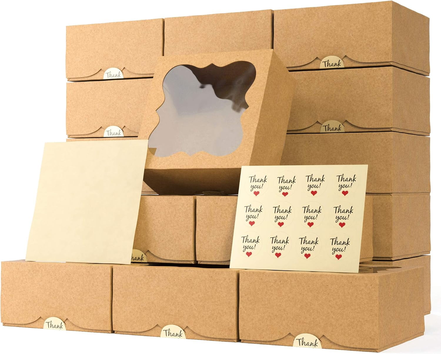 Leafiew 20 Pack Bakery Boxes with Window Small Cookie Boxes for Gift ...