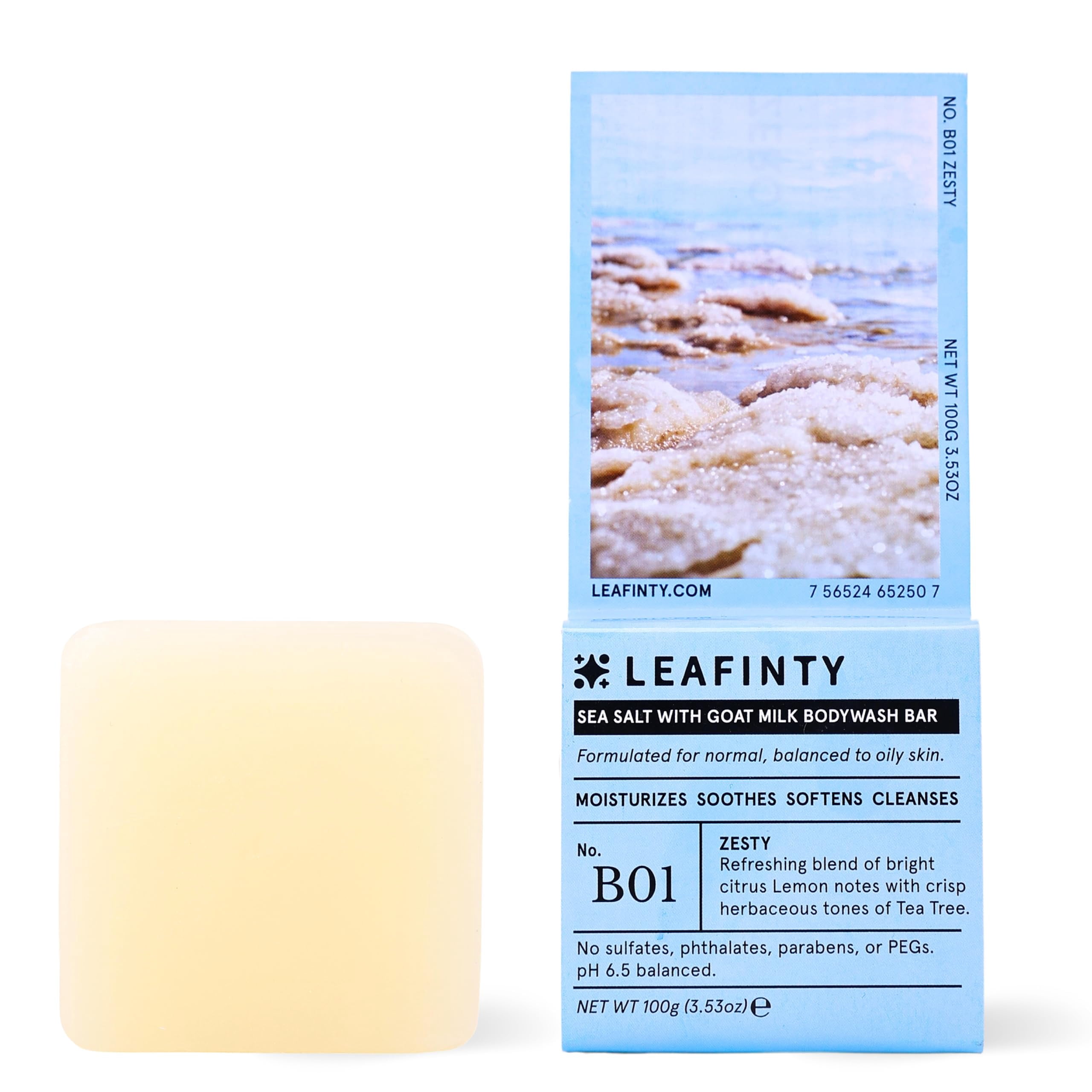 Leafinty Sea Salt with DMF15 Goat Milk Bodywash Bar Soap for normal ...