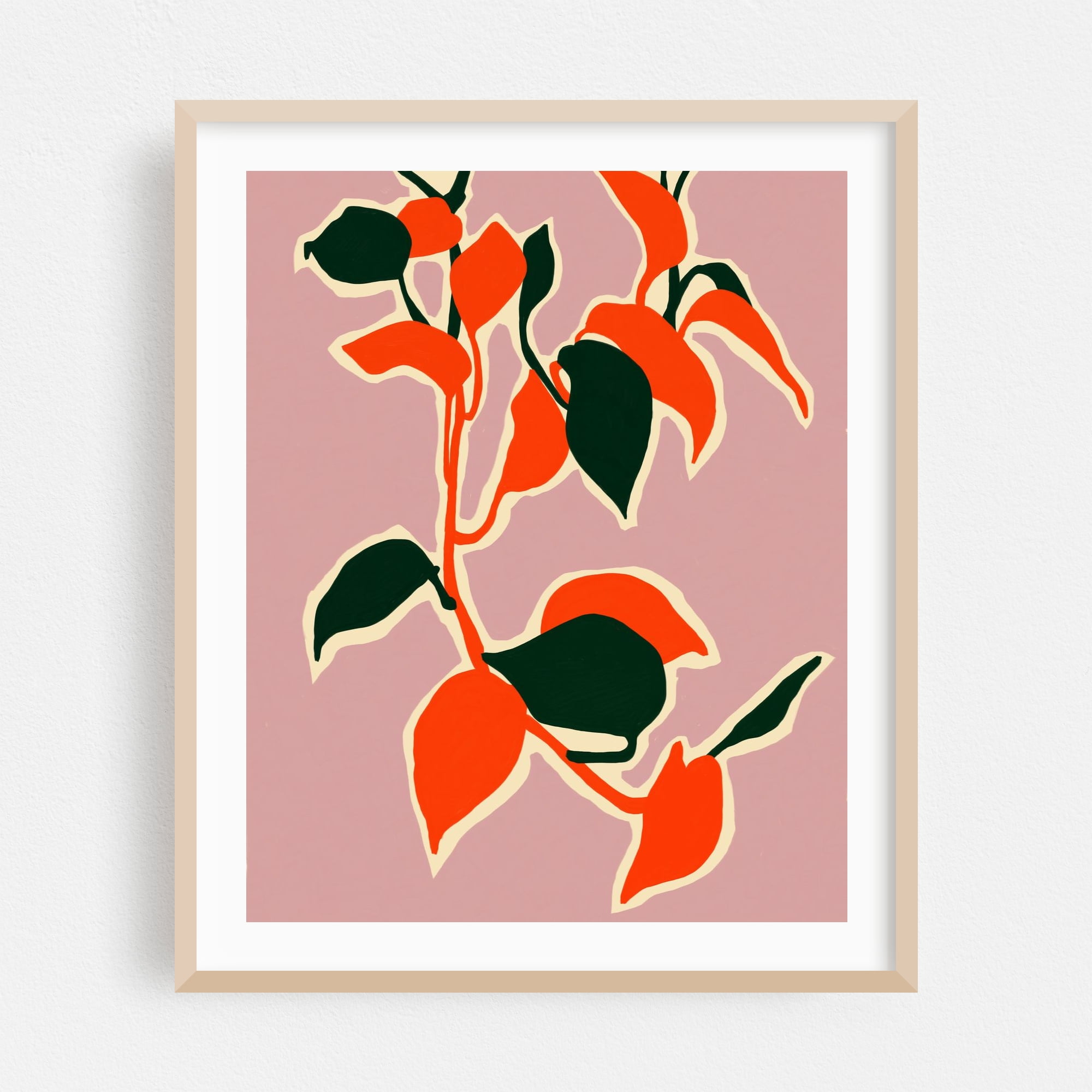 Leafy Abstraction - India Illustration Botanical Abstract Modern Art ...