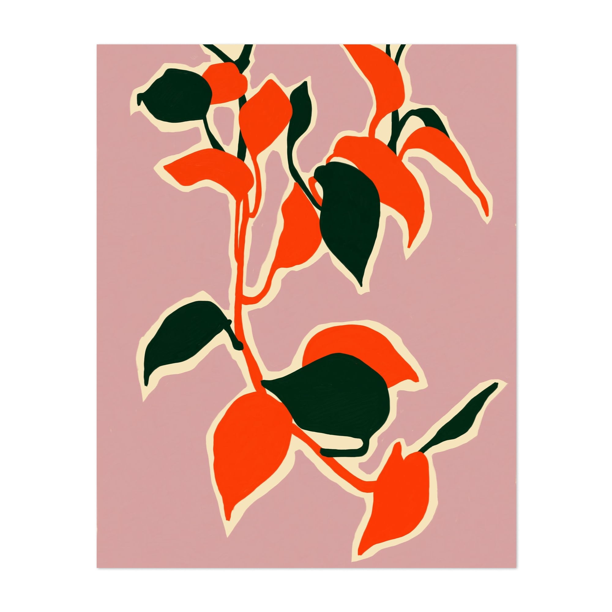 Leafy Abstraction - India Illustration Botanical Abstract Modern Art ...