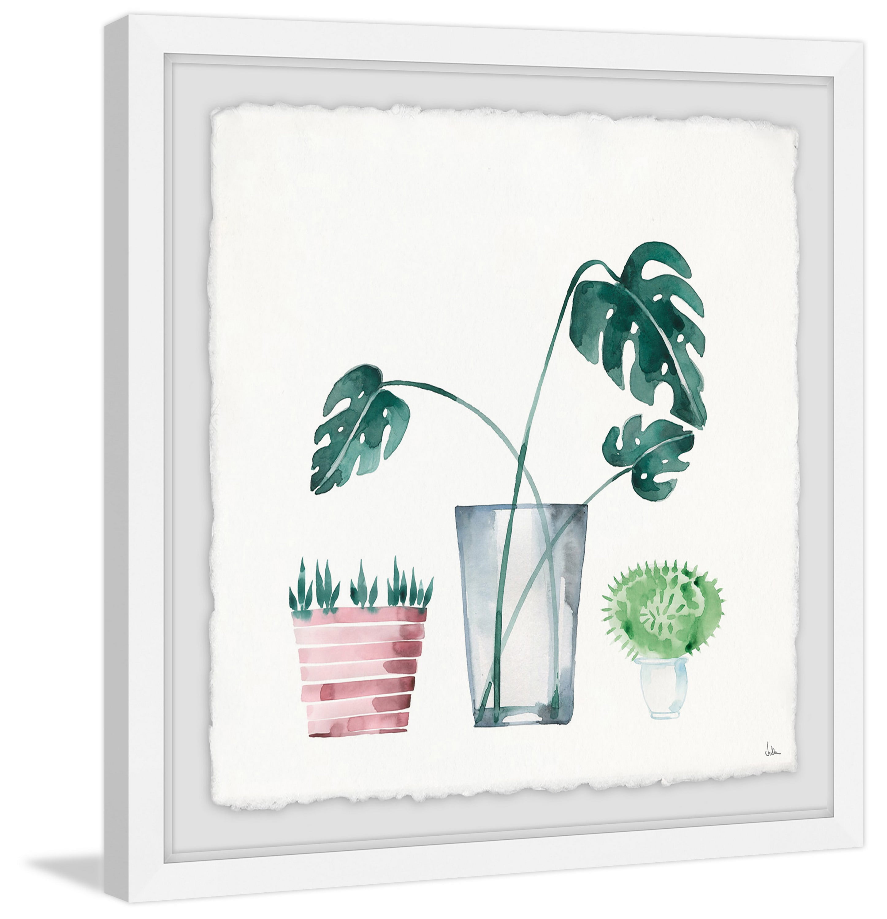 Leafy Decor Framed Painting Print - Walmart.com