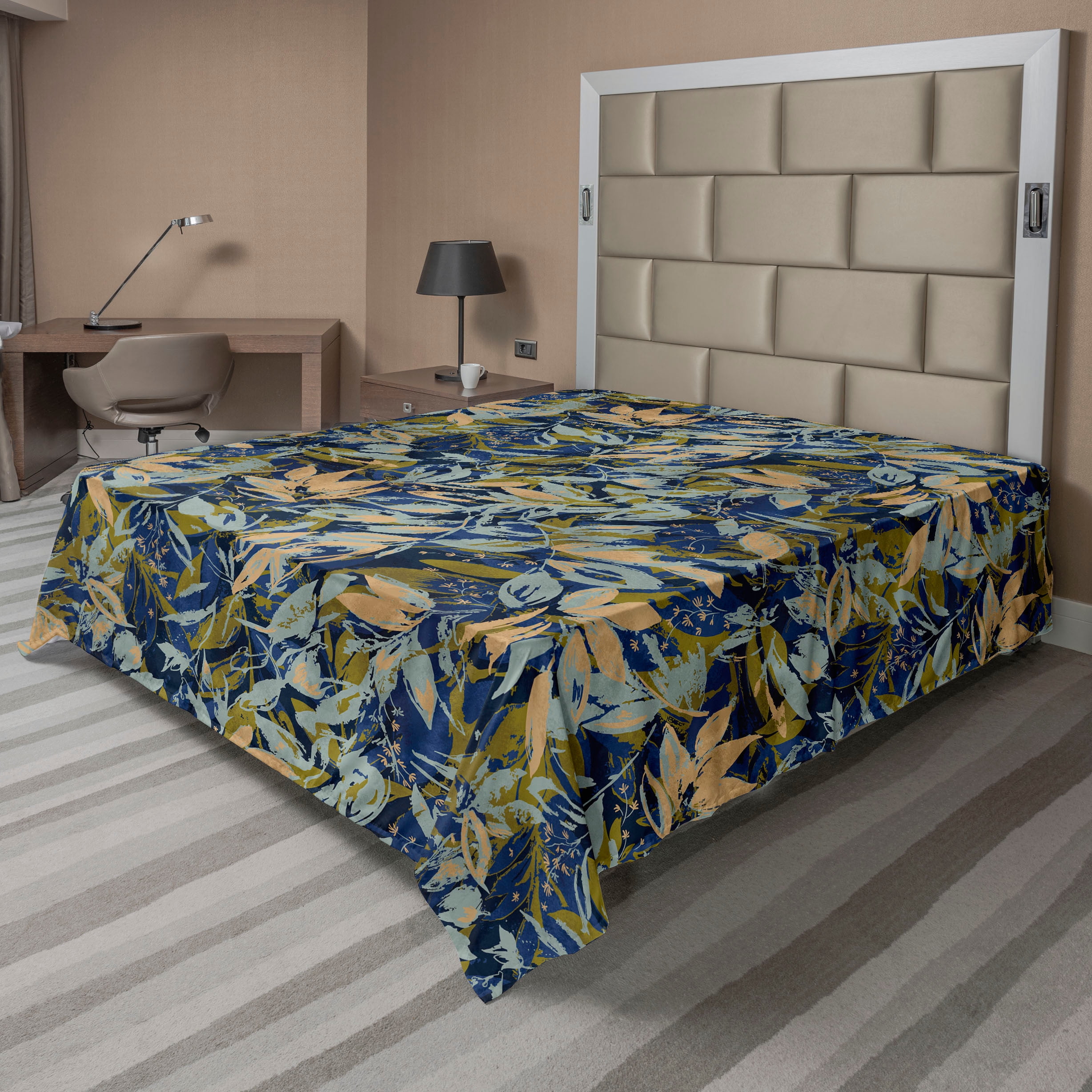 Ambesonne Leafy Design Flat Bedding Sheet Soft Top Sheet, Wild Dreamy ...