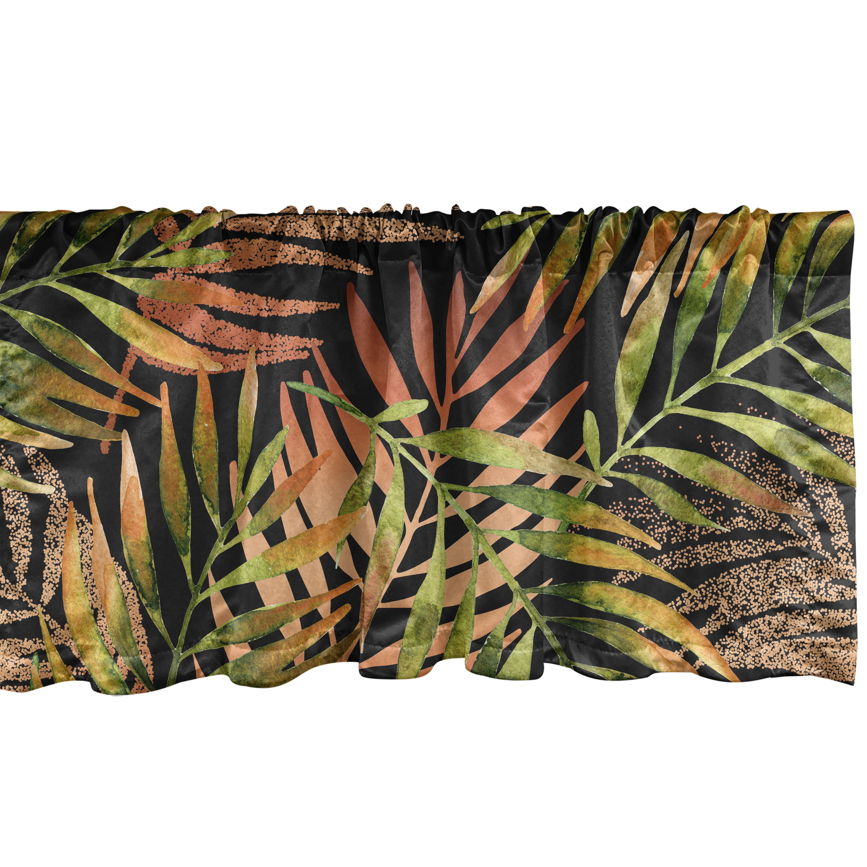 Leafy Design Window Valance, Modern Exotics Feels Tropical Leaves with ...