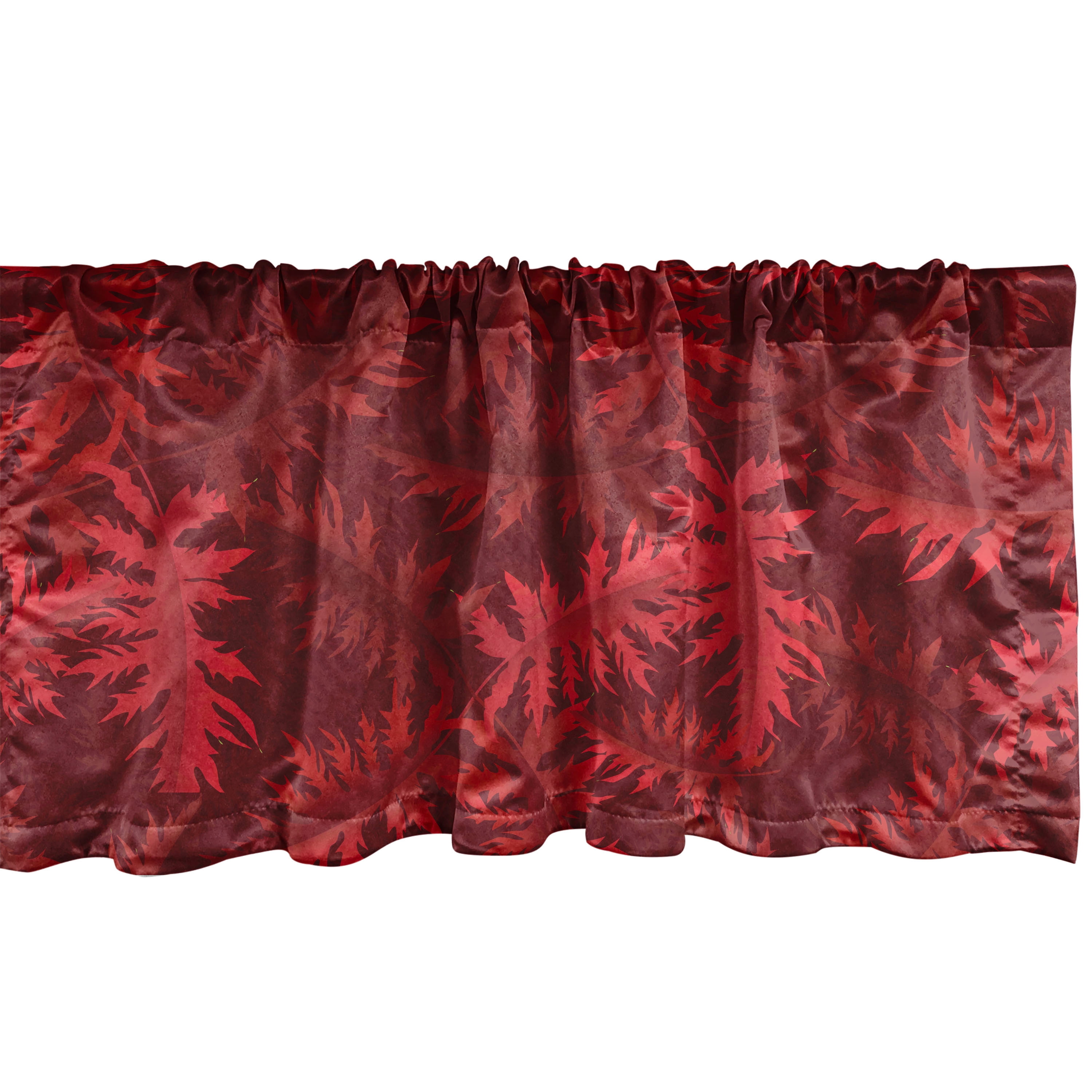 Leafy Design Window Valance, Neutral Colors Boho Autumn Aura Leaves ...