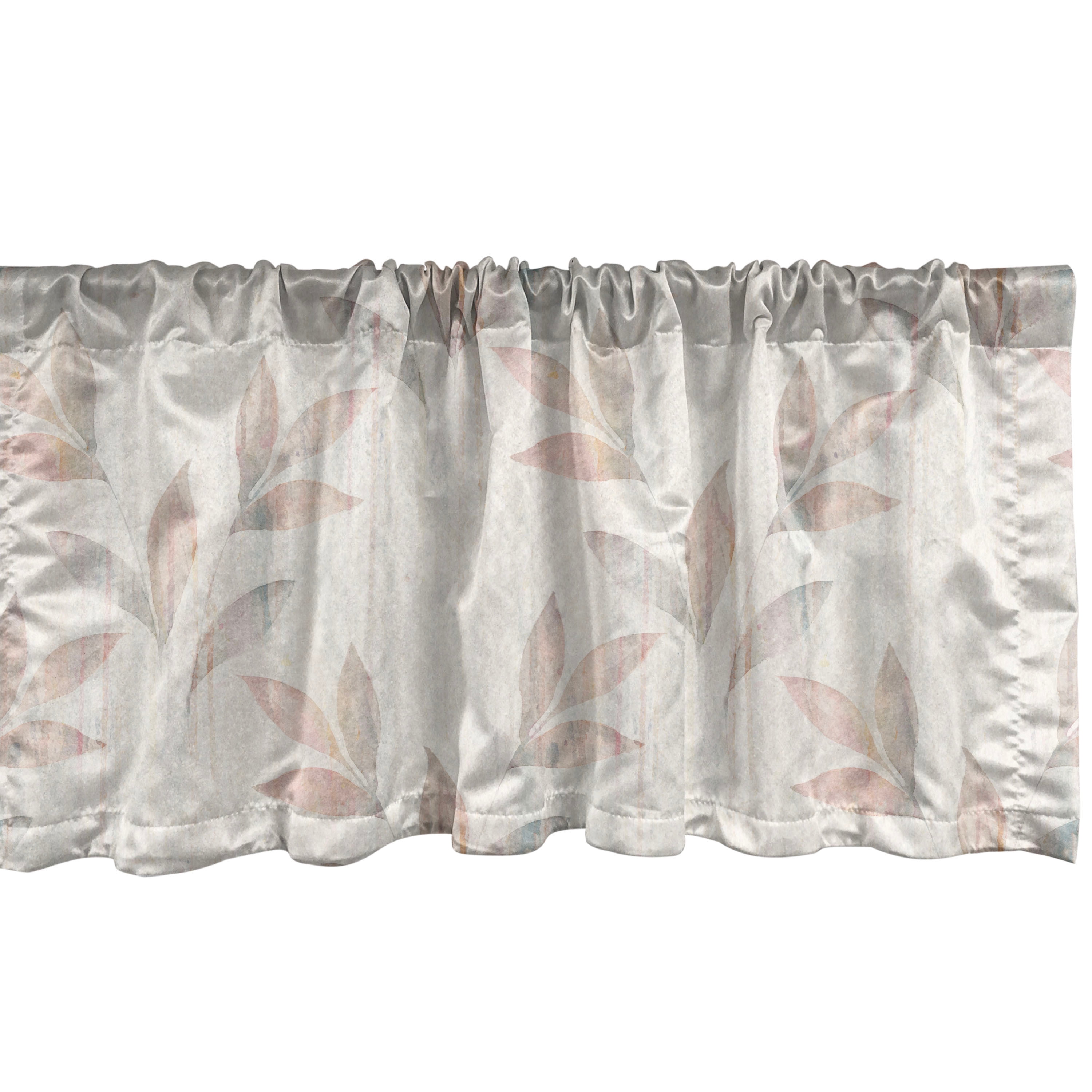 Leafy Design Window Valance, Simple Design Delicate Leaves Pattern ...