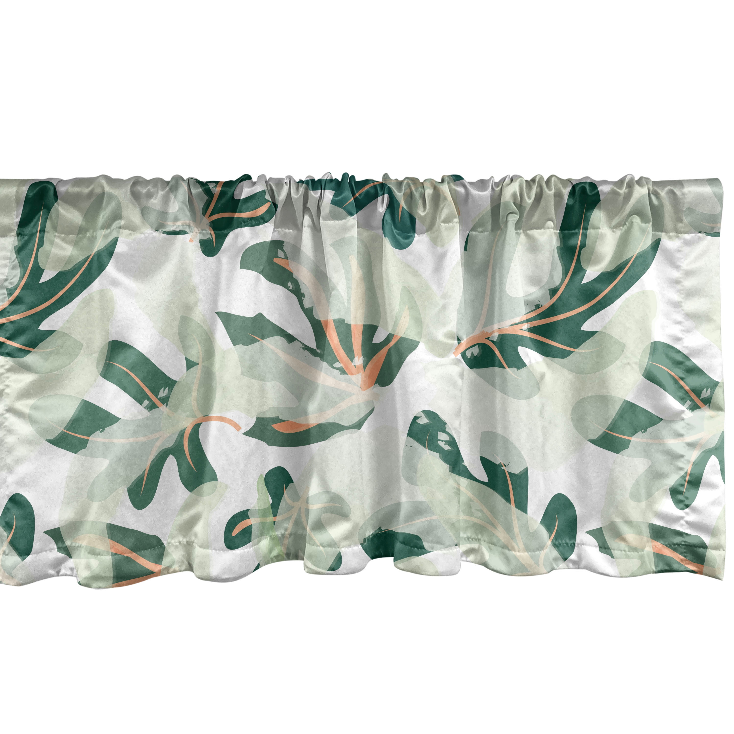Leafy Design Window Valance, Simple Design Exotic Vibes Modern Leaves ...