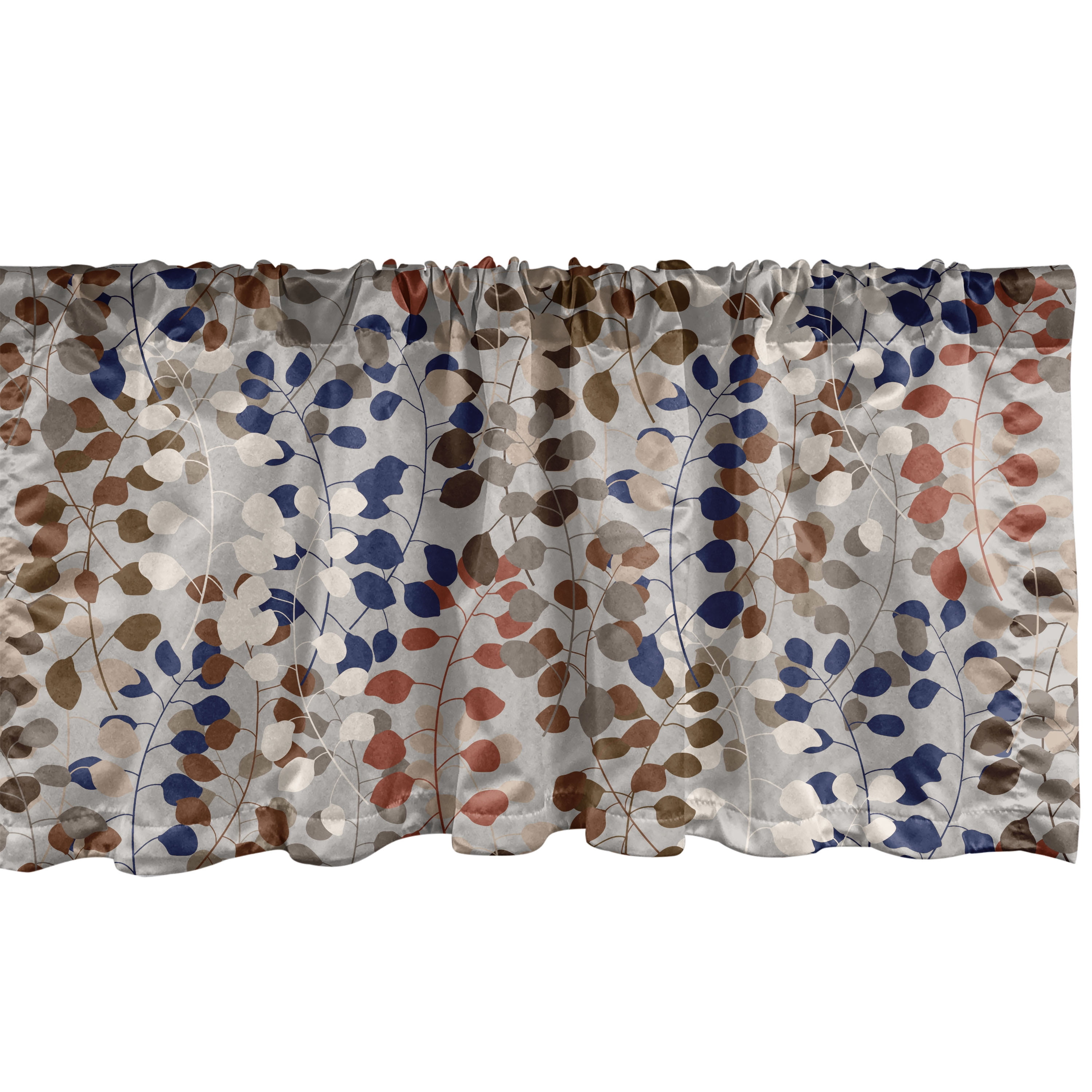 Leafy Design Window Valance, Simple Design Modern Silhouettes of Jungle ...