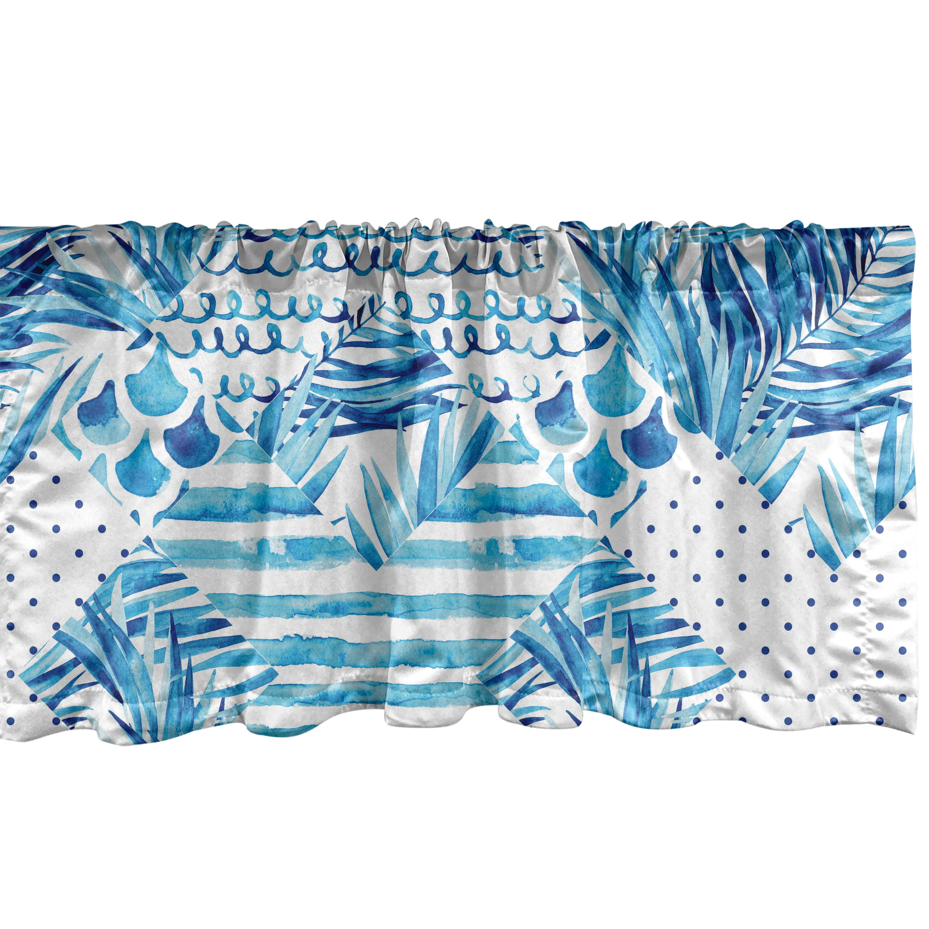 Leafy Design Window Valance, Tropical Feels Winter Colors Exotic Leaves ...