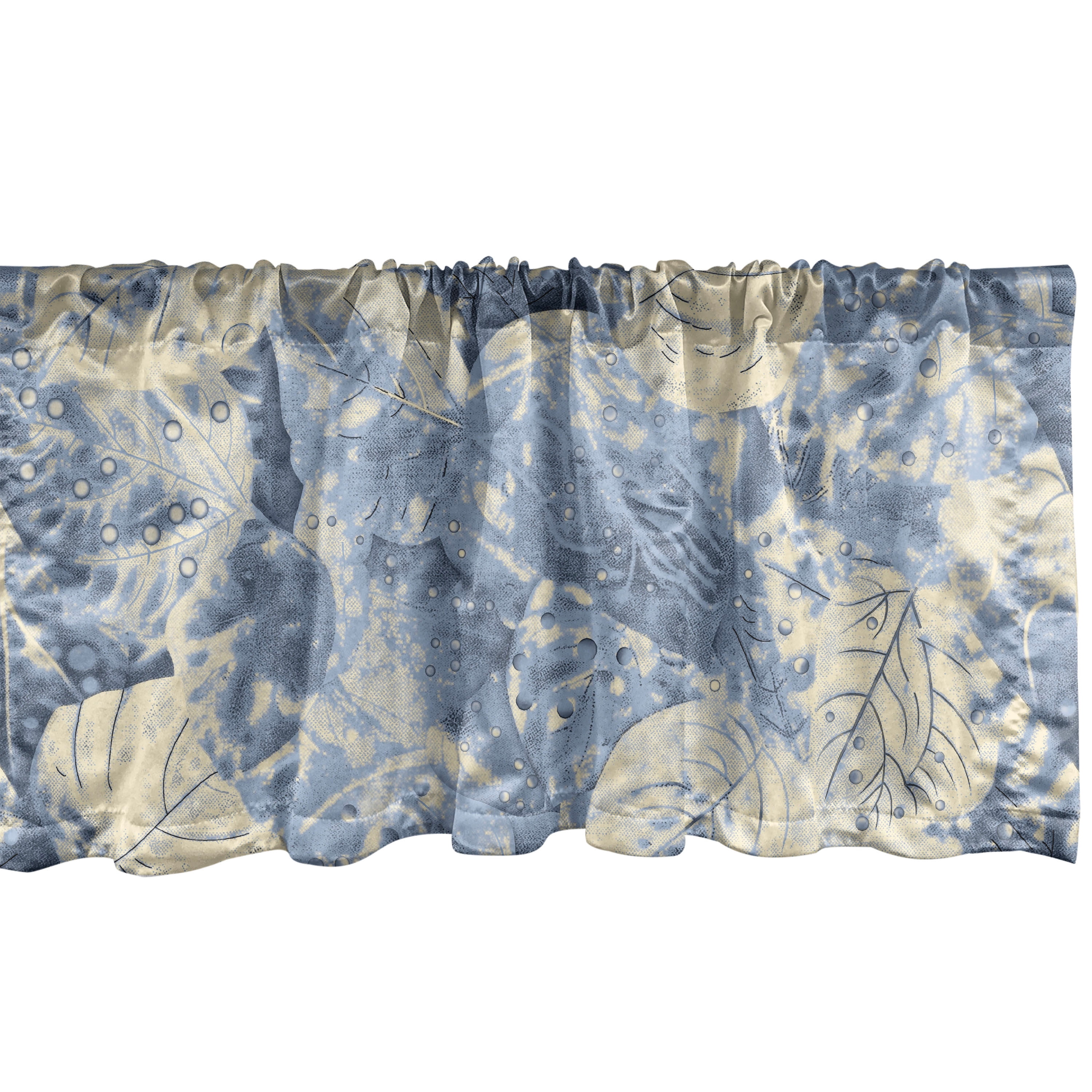 Leafy Design Window Valance, Winter Colors Chill Leaves Pattern Dreamy ...