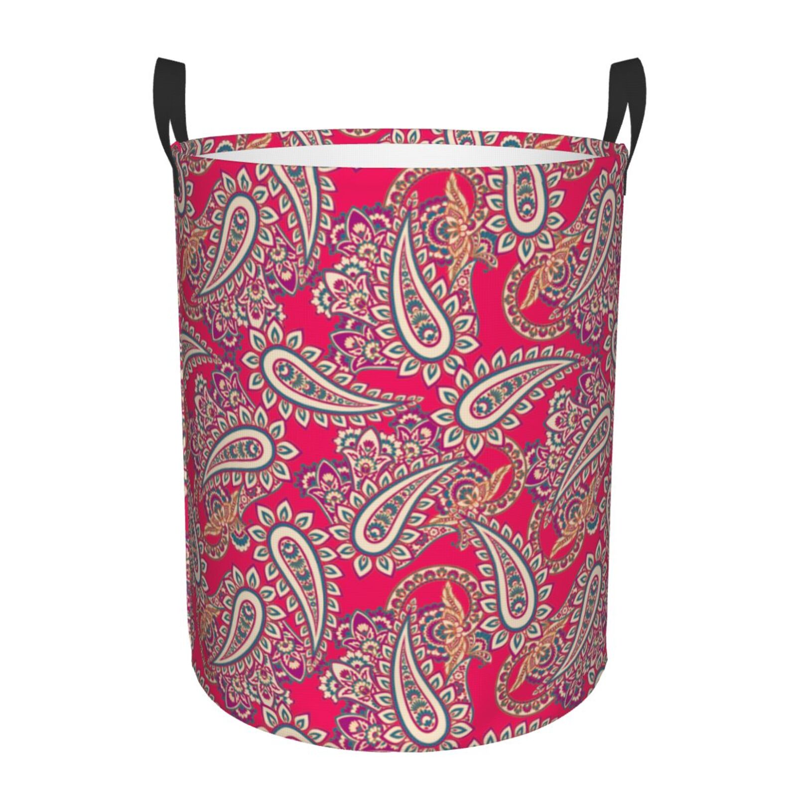Leafy Paisley Red Laundry Basket, Laundry Hamper Waterproof Laundry Bag ...