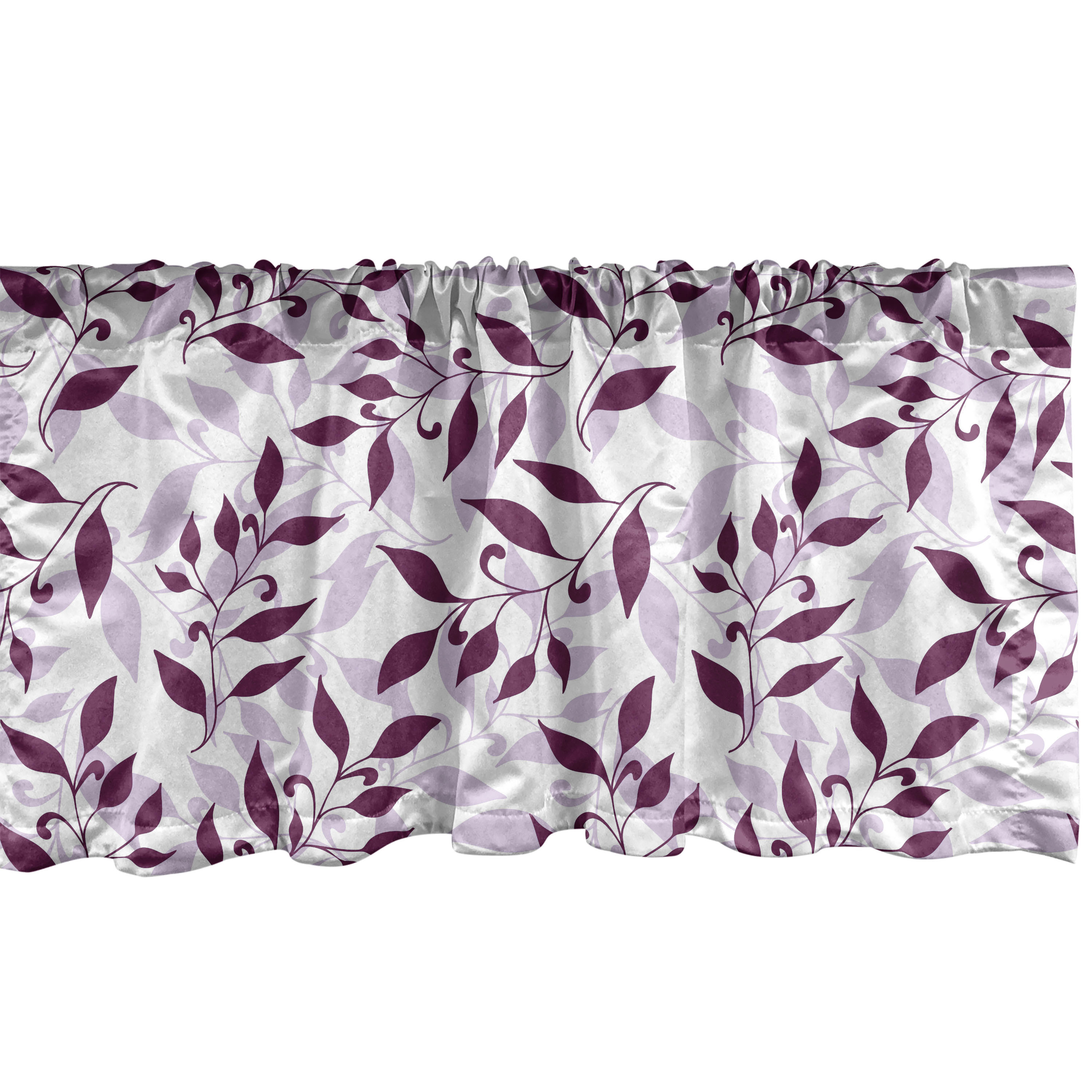 Leafy Pattern Window Valance, Autumnal Inspiration Cottagecore Leaves ...