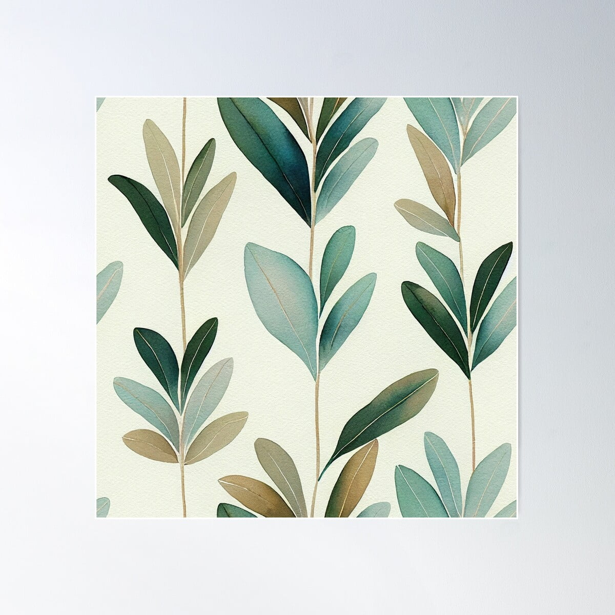 Leafy Poster Wall Art, Modern Wall Decor For Living Room Bedroom, 30x30 ...