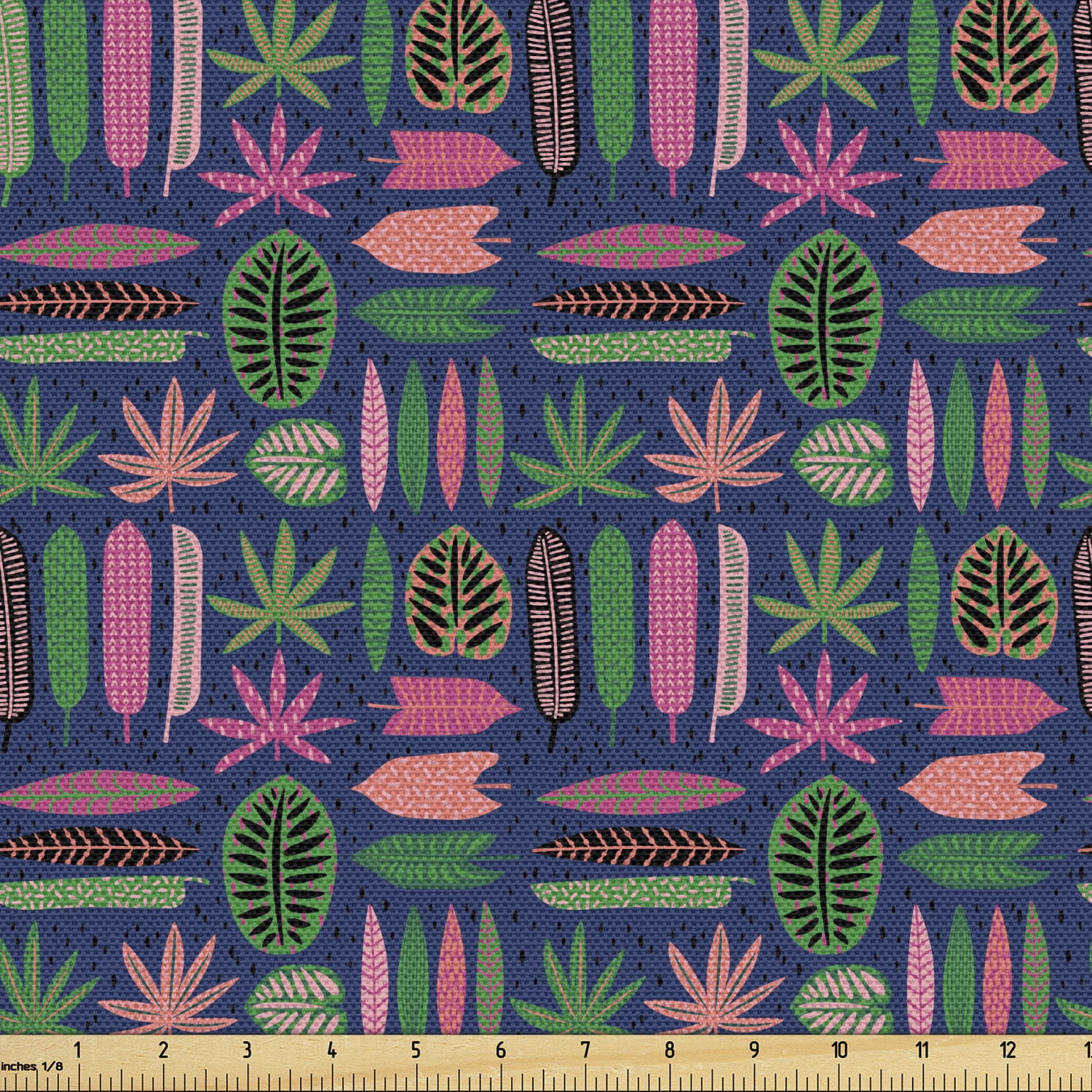 Leafy Sofa Upholstery Fabric by the Yard, Contemporary Botany Themed ...