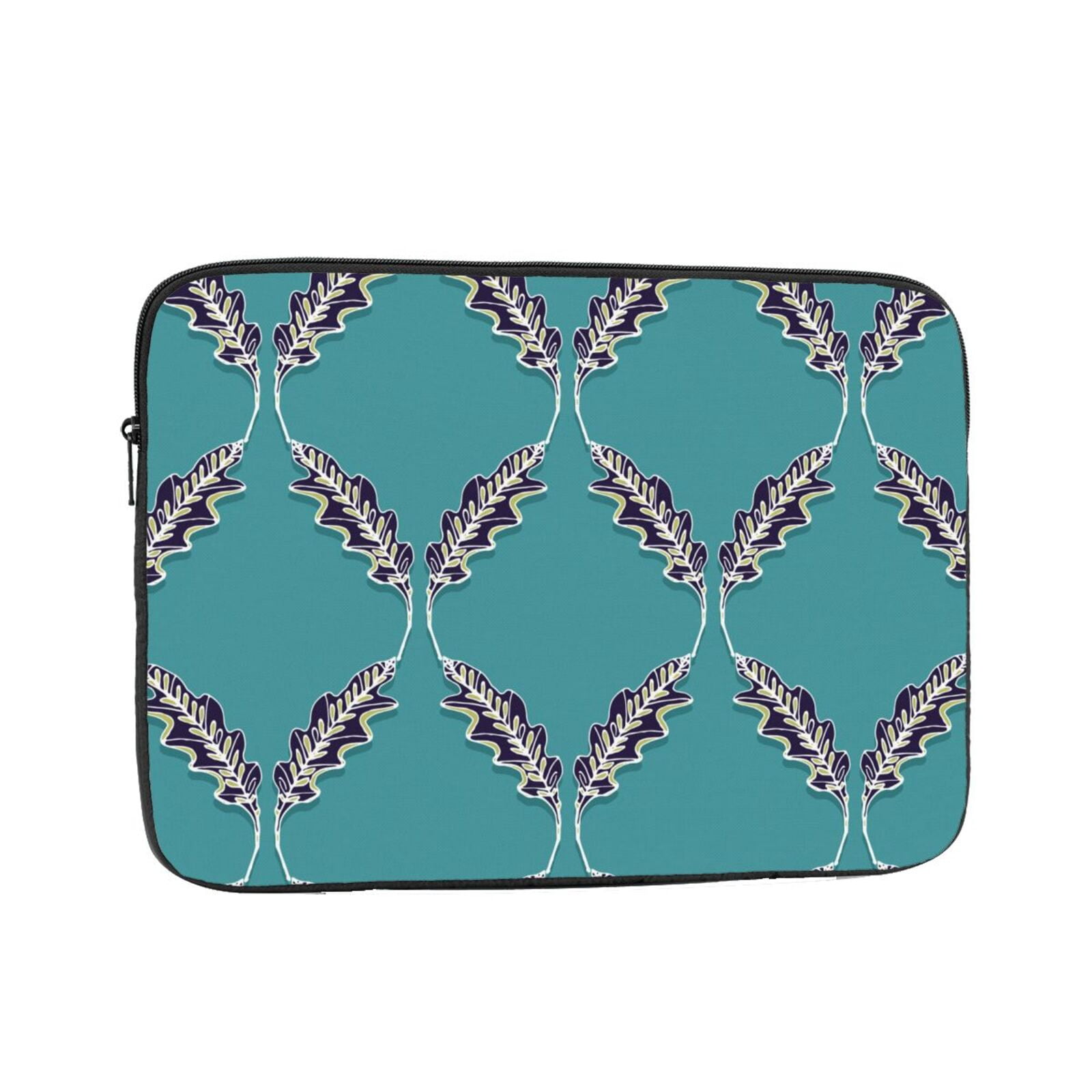 Leafy Trellis on Teal 13 inch Portable Laptop Sleeve Compatible with ...