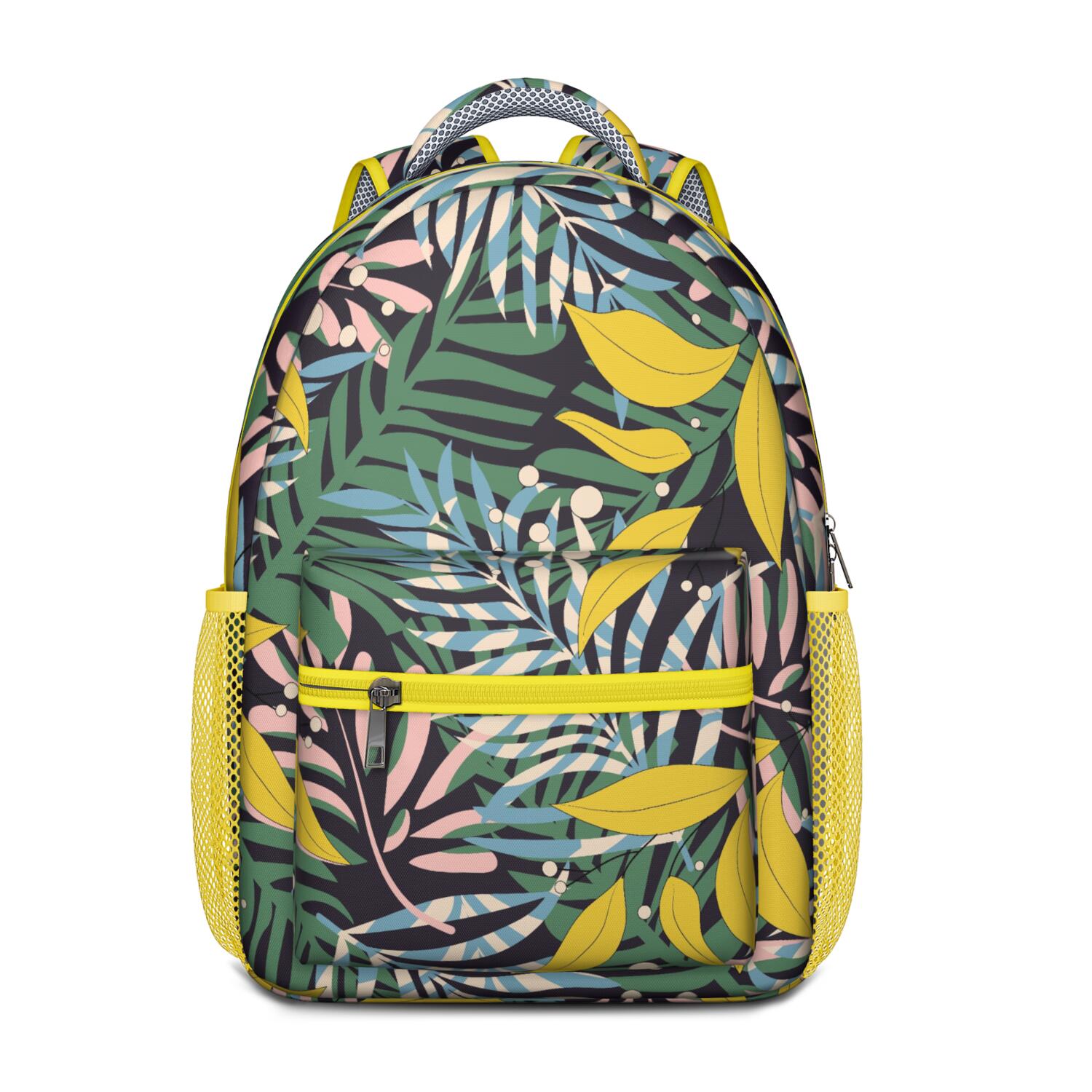Leafy Waterproof School Backpack - Summer Vibrant Ergonomic Bookbag ...