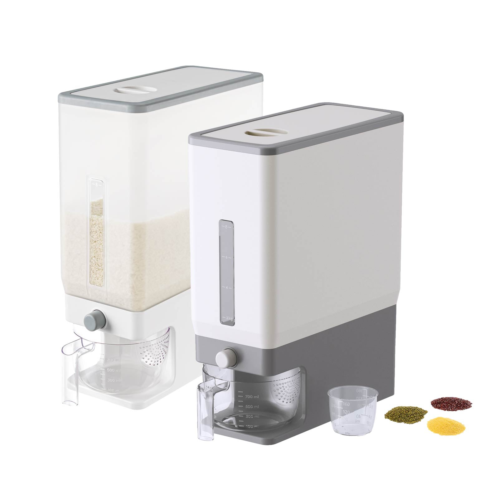 Leaglojoy Rice Dispenser 25 Lbs 2 Pcs, Rice Storage Container Moisture ...