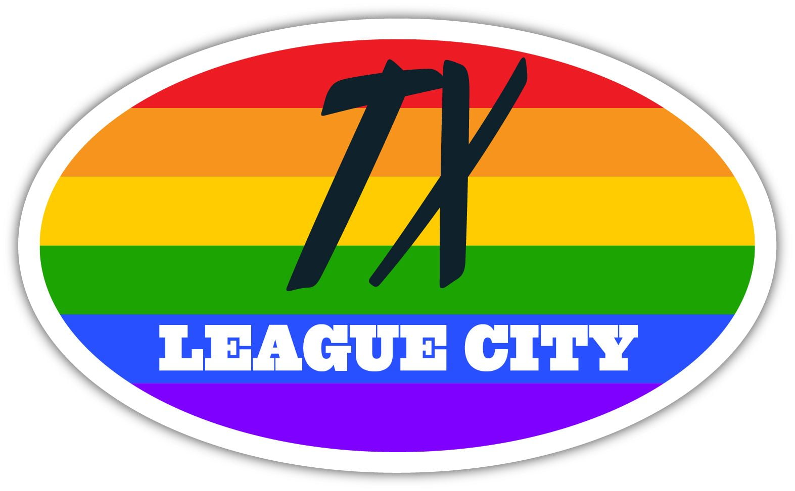 League City TX Texas Galveston County Rainbow Pride Flag 6 Stripes ...