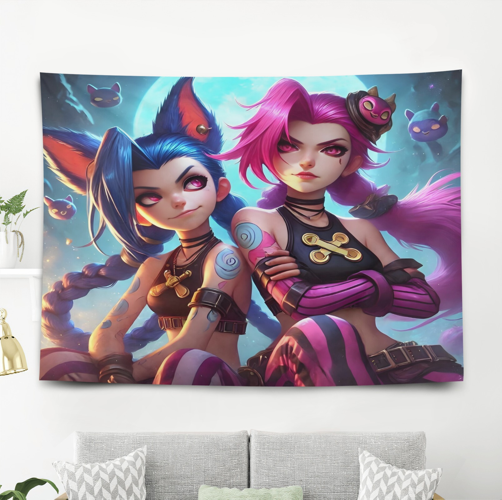 League Of Legends Pattern Wall Hanging 50*60 Inches High-Quality Peach ...