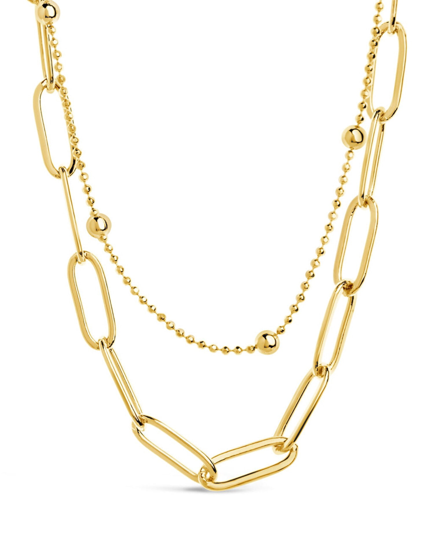 Leah Beaded Paperclip Layered Chain Necklace - Walmart.com