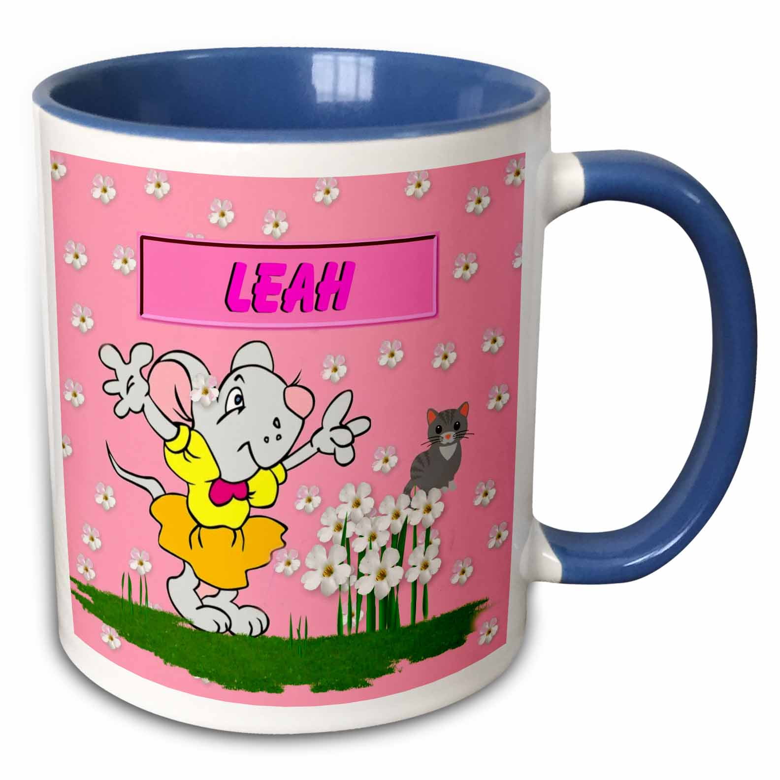 3drose, Leah - Decorative Name Specific Childrens Art, 11oz Two-tone ...