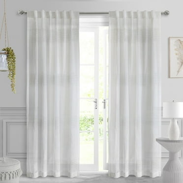 Archaeo Cotton Blend Button Tab Top Curtain, 40"x63", Cream - Walmart.com