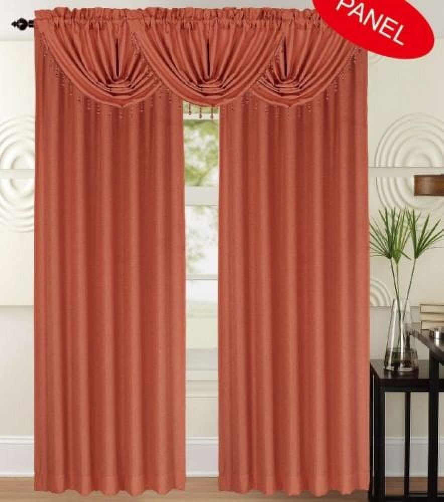 Leah Textured Curtain Panel, 84" Long Draperies, Rust, Each Panel Is ...
