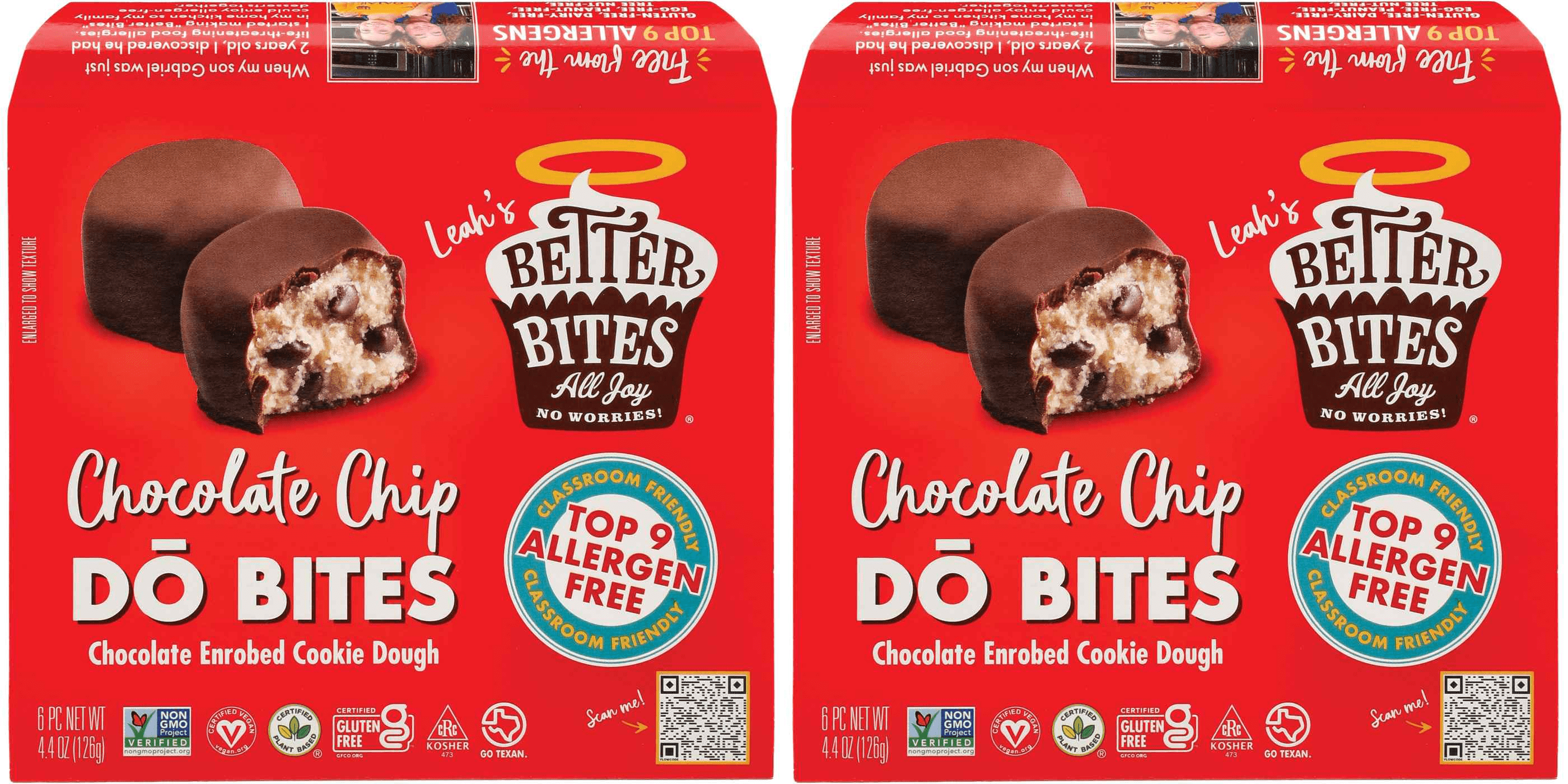 Leah's Better Bites Plant-Based Chocolate Enrobed Chocolate Chip Cookie ...