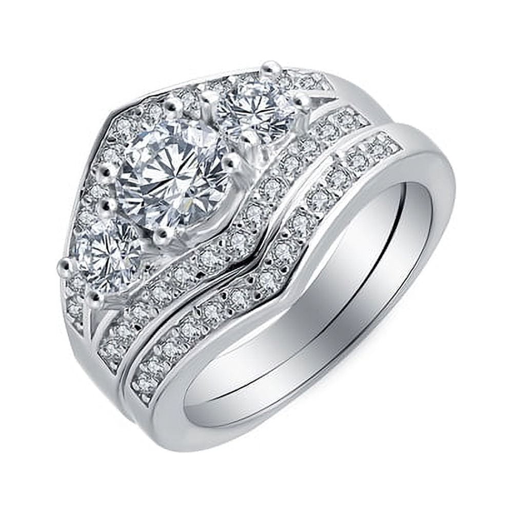 Leaha Wedding Ring Set for Women Bridal Engagement Band Ginger Lyne ...