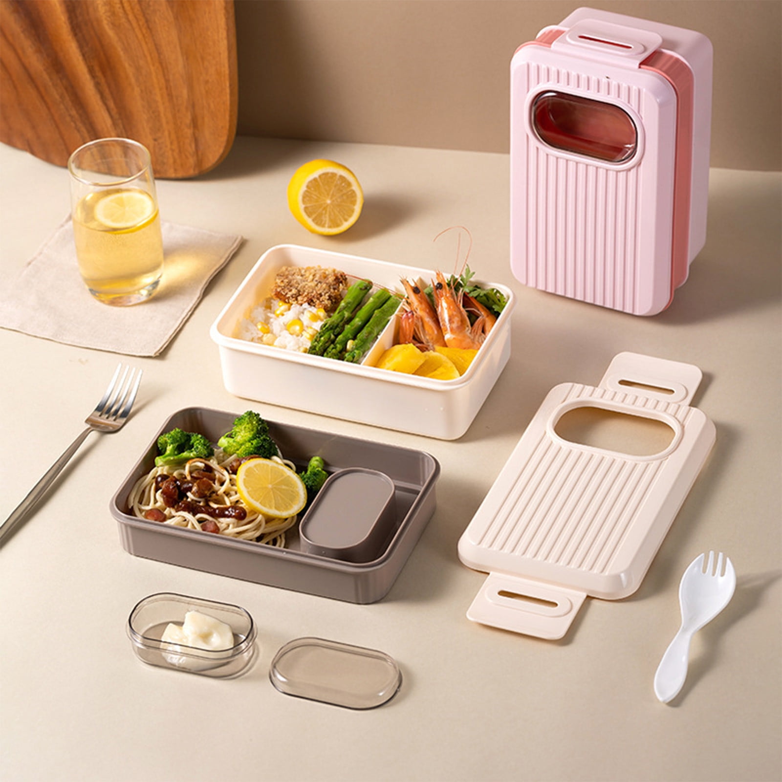 Leak Proof Bento Lunch Box, 1600ml Capacity, Secure Seal Design ...