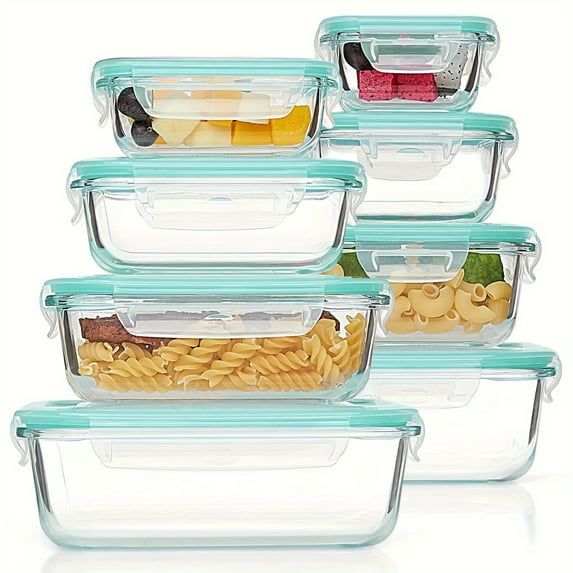 [Leak-Proof Glass Containers] 8pcs Airtight Glass Food Storage ...