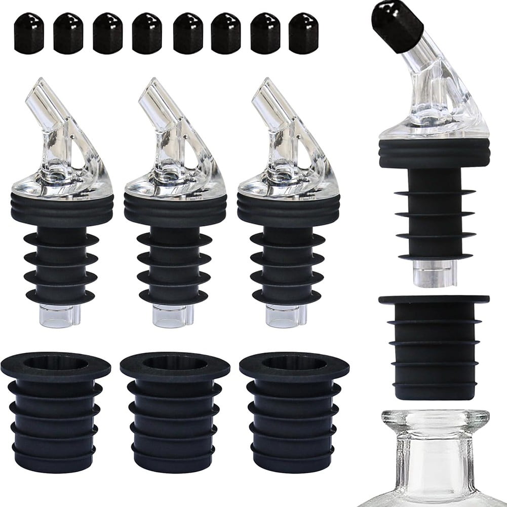 Leak-Proof Olive Oil Pour Spout Set: 4 Adaptable Spouts & 8 Lid Tool ...