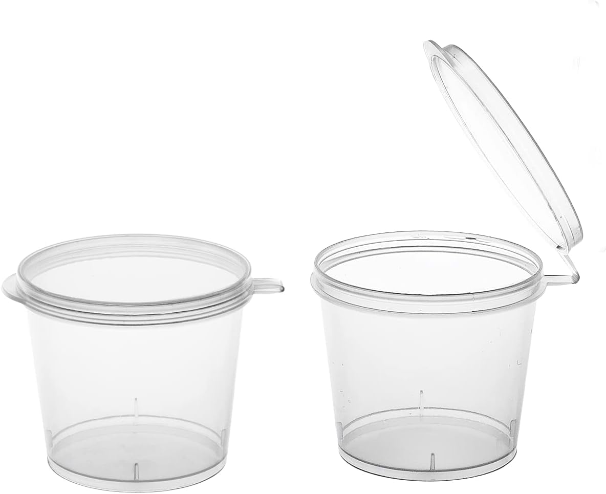 Leak Proof Plastic Condiment Souffle Containers with Attached Airtight ...