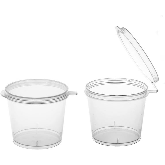 Leak Proof Plastic Condiment Souffle Containers with Attached Airtight ...