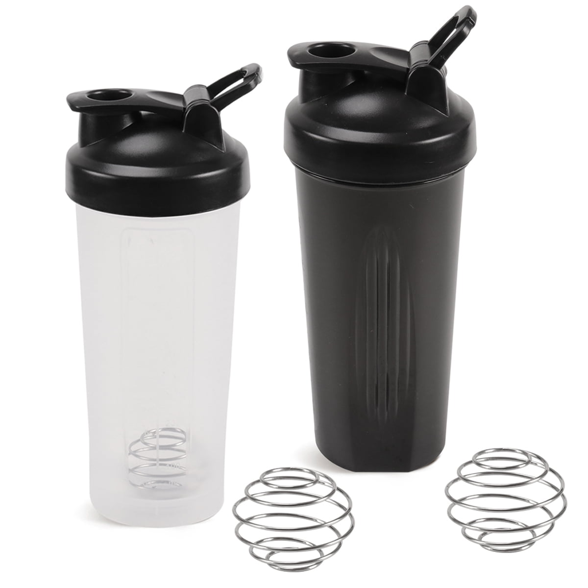 Leak-Proof Shaker Bottle with Shaker Balls - 600ml (20-OZ) ，Black&White ...