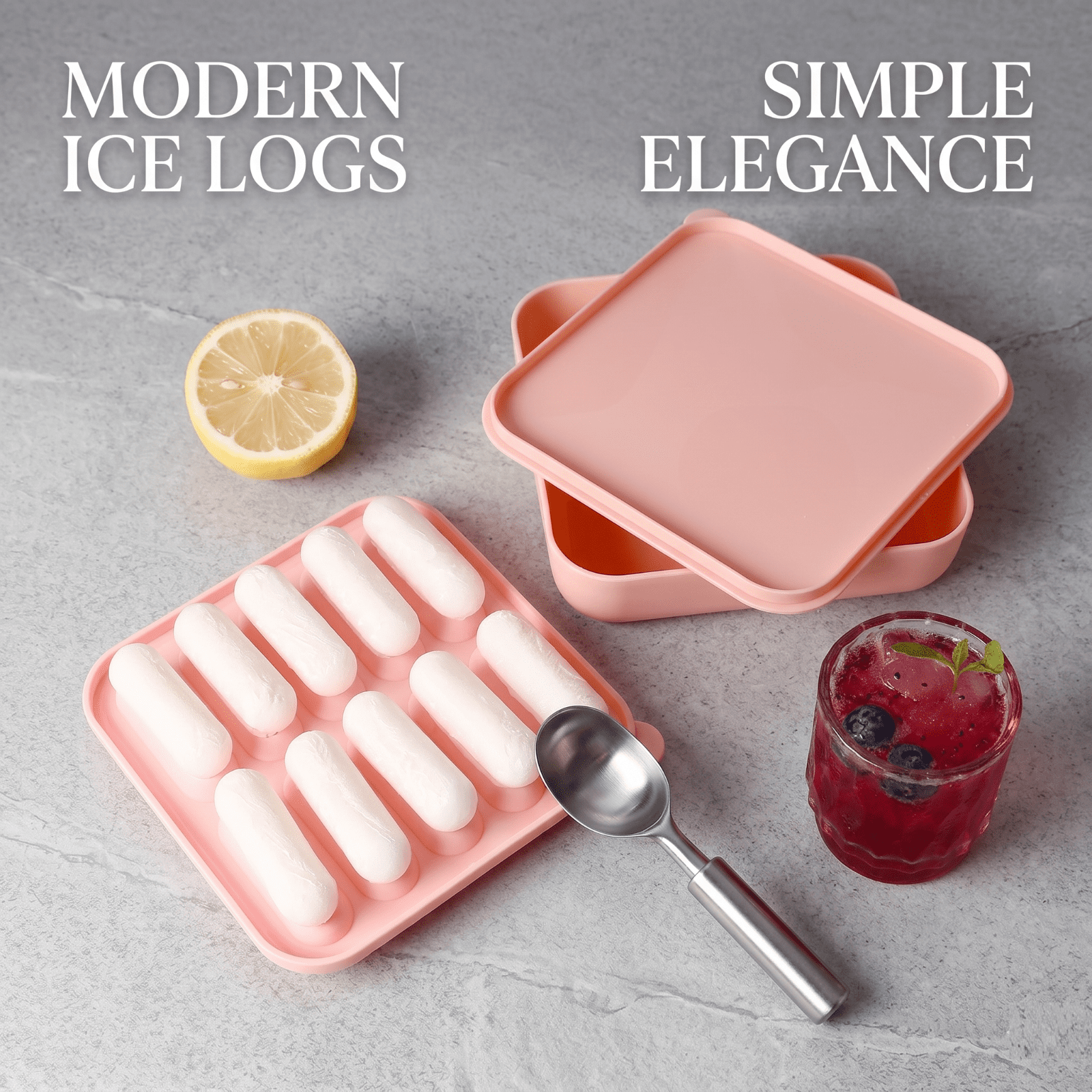 Leak-Proof Silicone Ice Cube Tray with Lid - Long Stick Ice Maker for ...