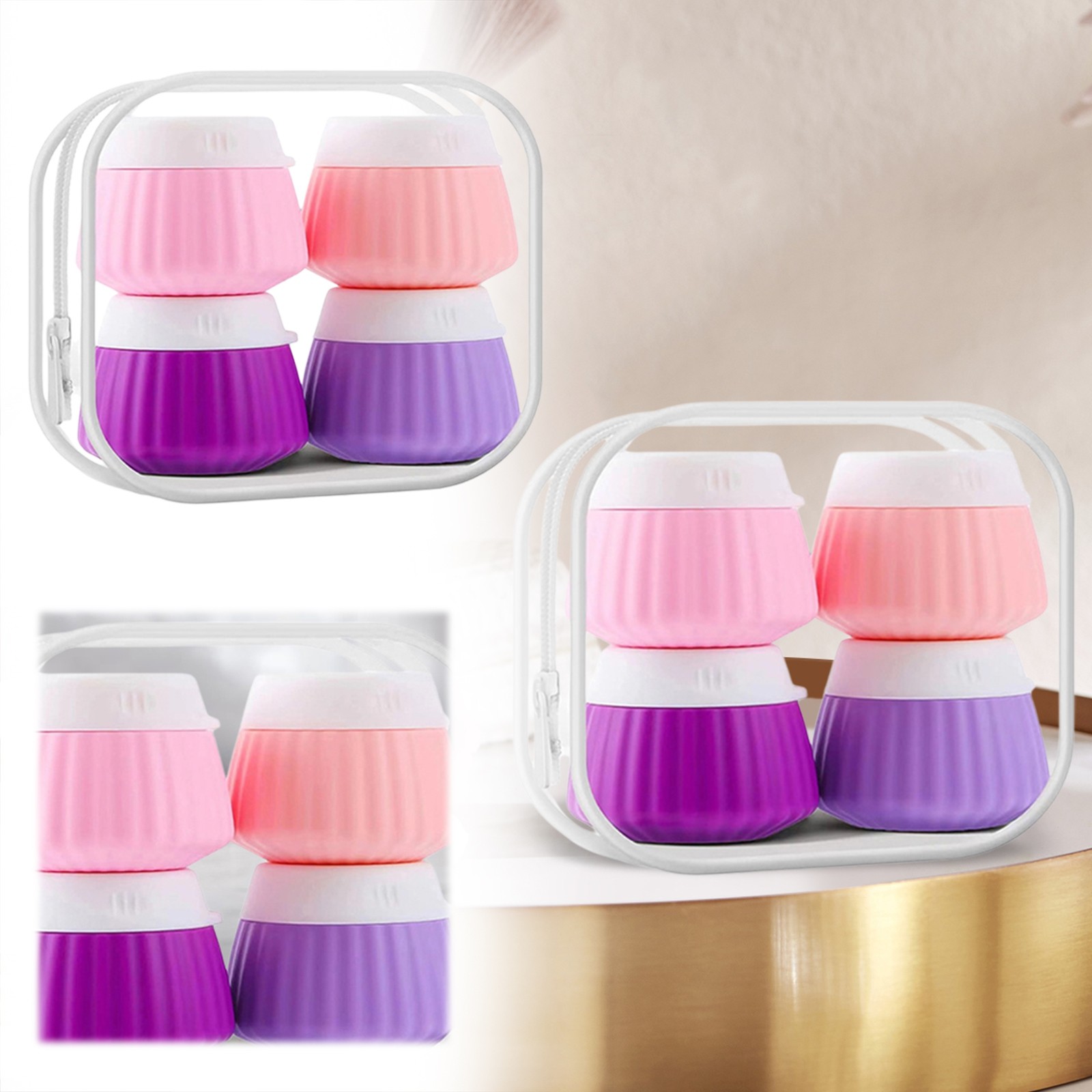Leak Proof Silicone Travel Jars Set Secure Portable Containers For Your ...