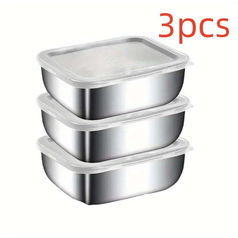 Leak-Proof Stainless Steel Food Storage Containers with Flip-Top Lids ...