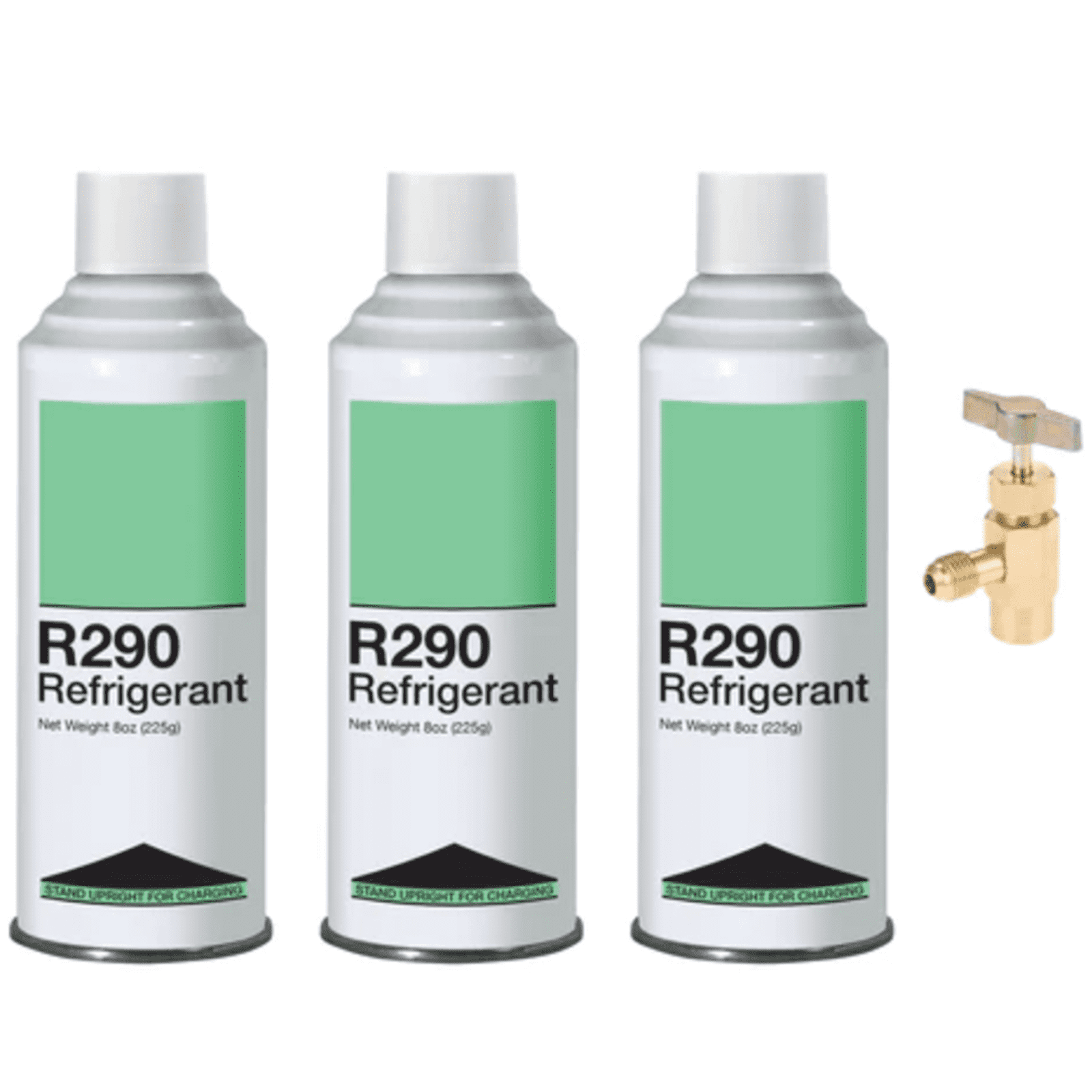 Leak Saver R290 Refrigerant - 8oz Upright Charging Self Sealing Can - 3 ...