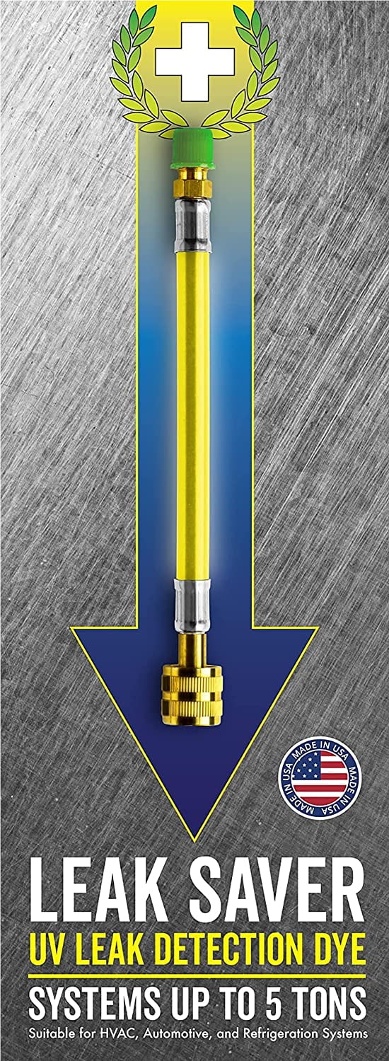 Leak Saver UV Dye (Dye Only, No Sealant) UV Refrigerant Leak Detection ...