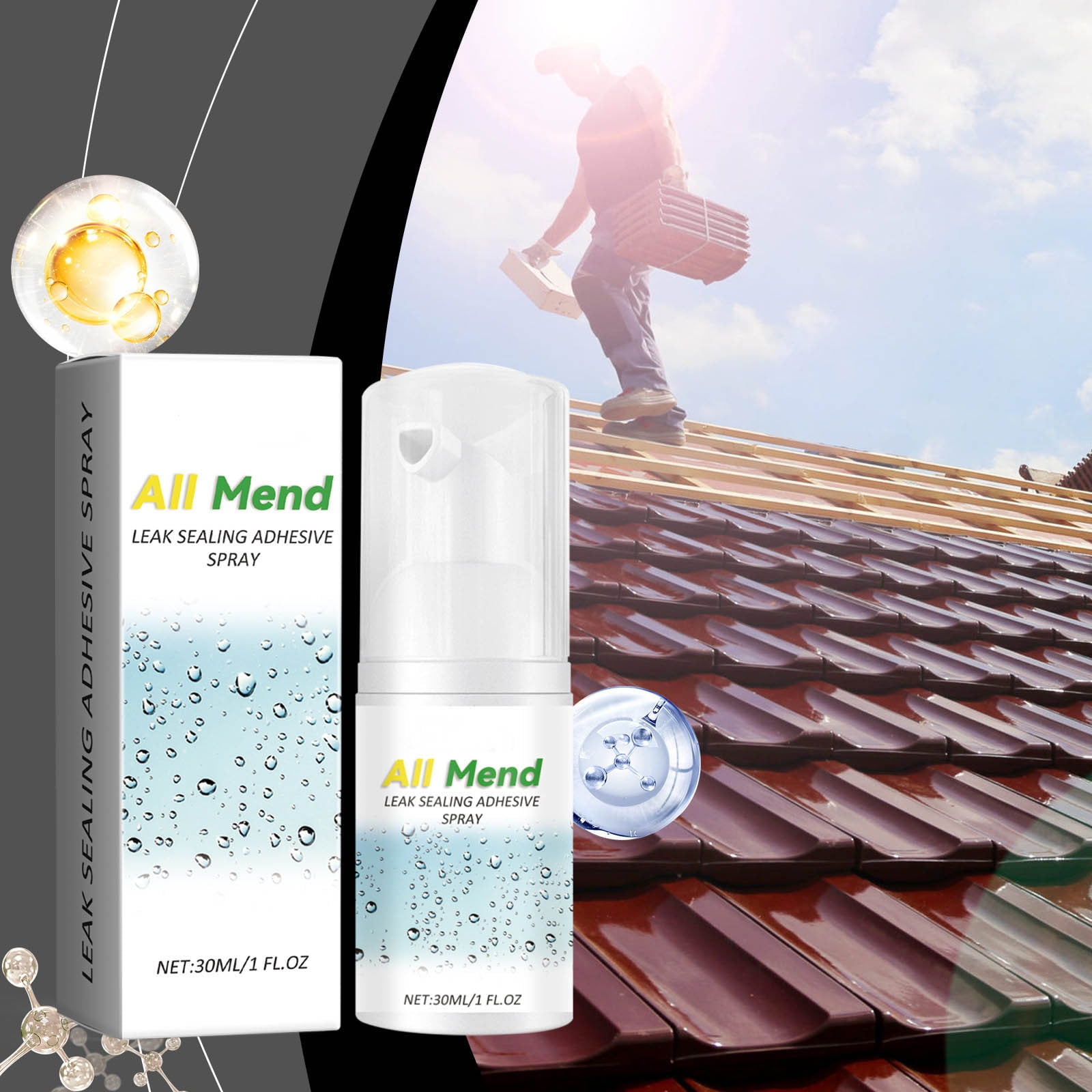 Leak Sealing Adhesive Spray 30ml | Waterproof Crack Repair for Roofs ...