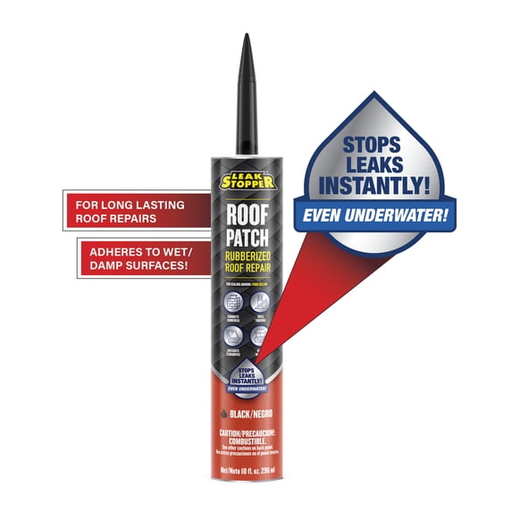 Black Jack Leak Stopper Roof Patch, Black, 10 oz Tube, Liquid Rubber ...