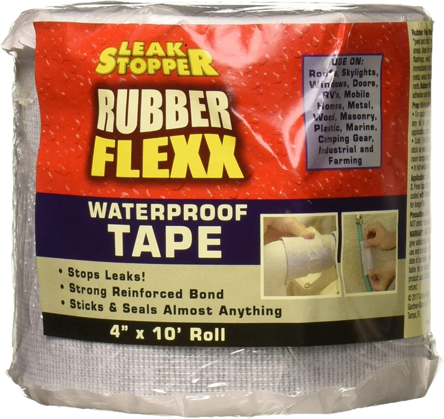 Leak Stopper Rubber Flexx Waterproof Tape 4 in x 10 ft Repair Material ...