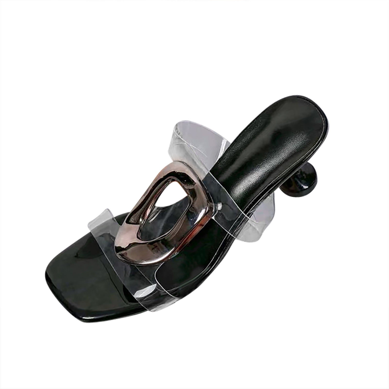 Leak Toe Straight High Heeled Shoes For Women Summer Style Sequins High ...