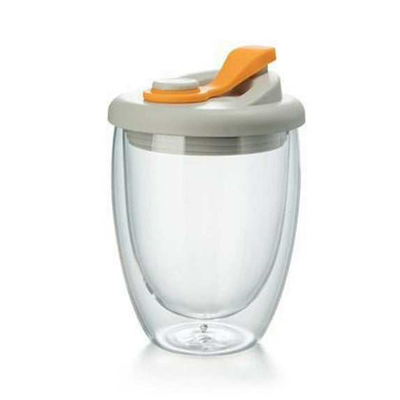 Leak proof Travel Glass Mugs Thermal Insulation Double Walled ...