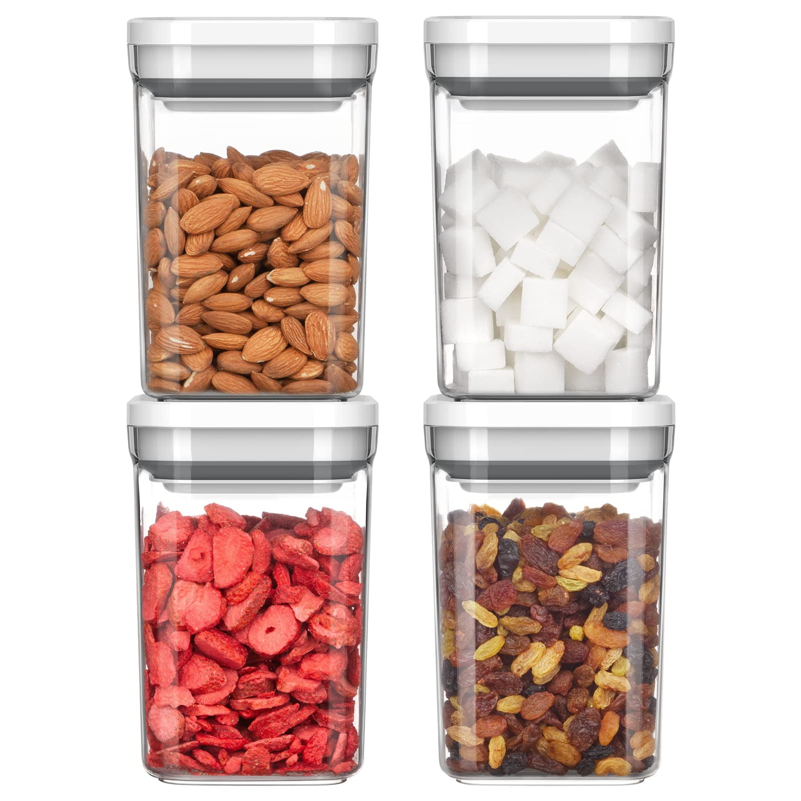 Leak proof storage containers, 4 pack airtight pantry canisters, BPA ...