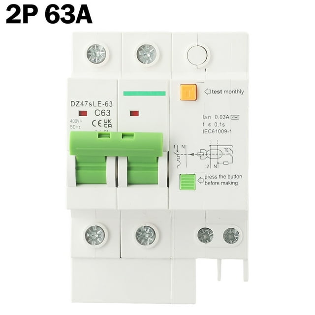 Leakage Circuit Breaker Small Circuit Breaker Household Air Switch 2P 63A 400V Leakage ...