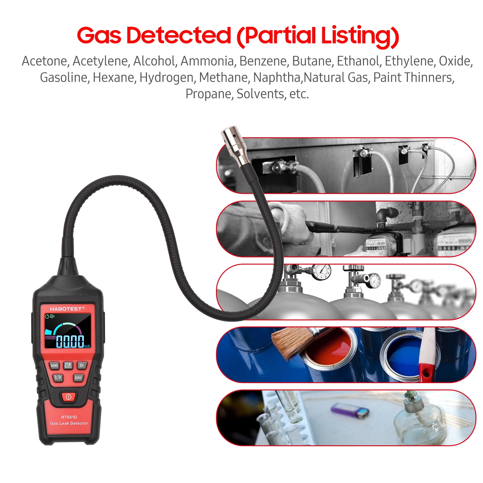 Leakage Detector,Leak Ppm Meter Portable Leak Ppm Meter Methane Alarm ...