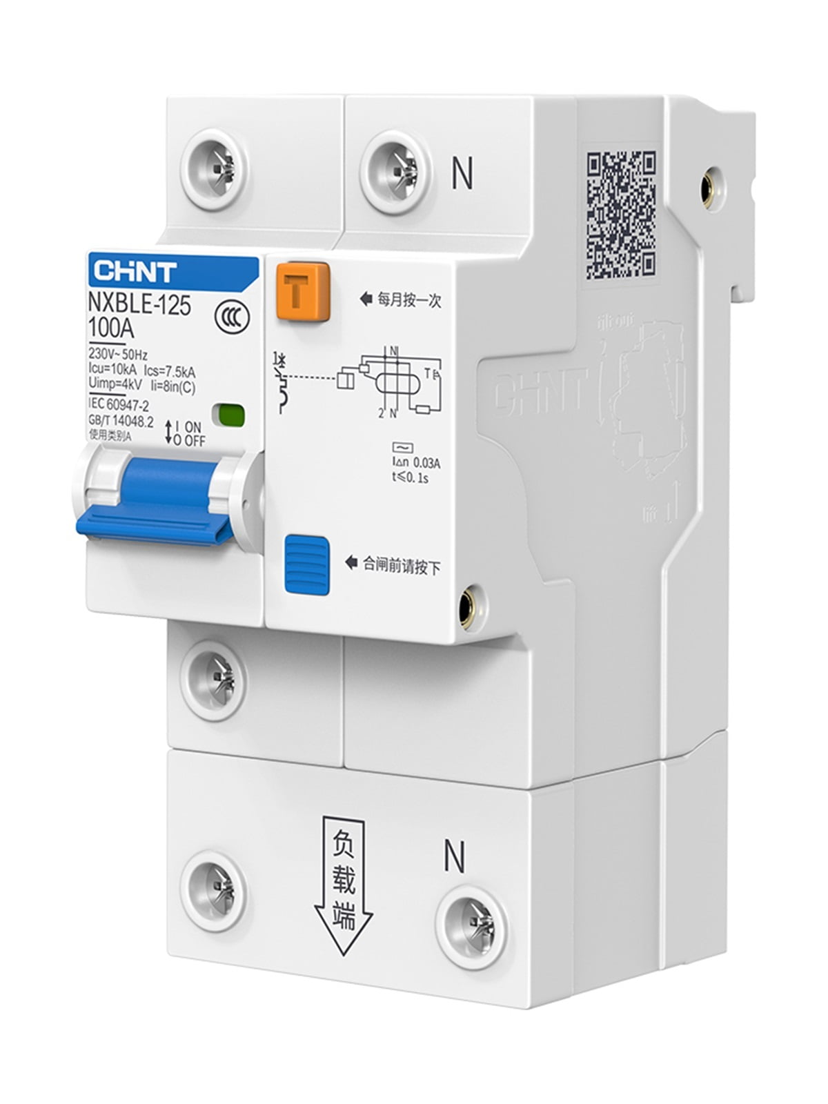 Leakage circuit breaker NXBLE-125 1P+N 2P 3P+N high current leakage ...