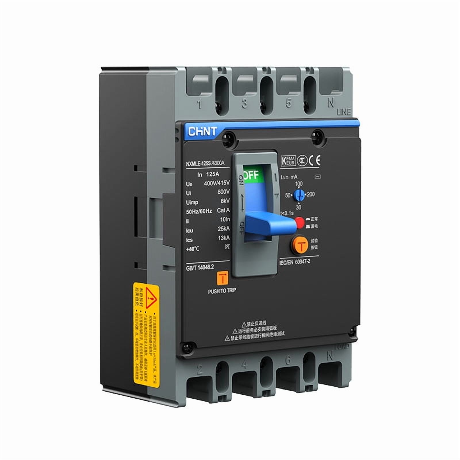 Leakage circuit breaker NXMLE-125S63A100A250A4P three-phase four-wire ...